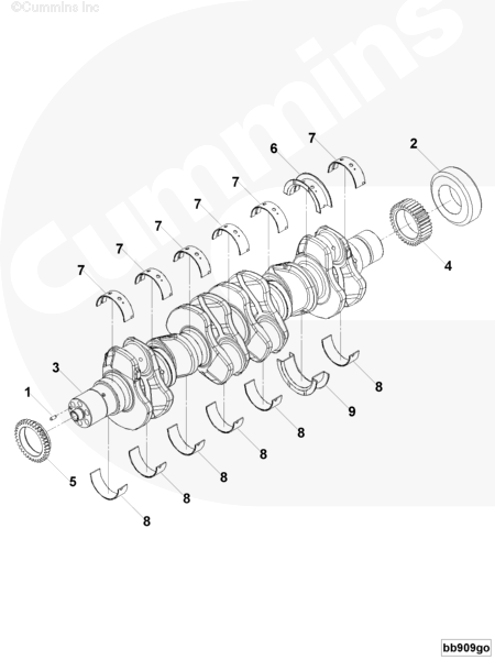 Diesel Engine Spare Parts Genuine Cummins 5301009 Engine Crankshaft ...